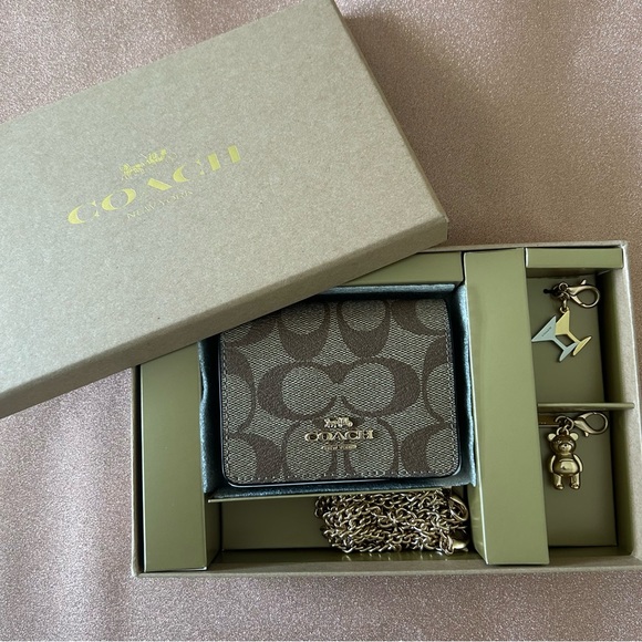 Coach | Bags | Coach Mini Wallet On A Chain In Signature Canvas | Poshmark